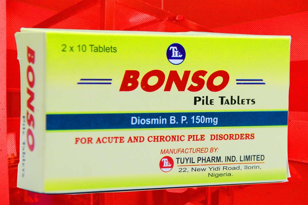 Bonso (Diosmin 150mg) Tablets | Amkamed Pharmaceuticals